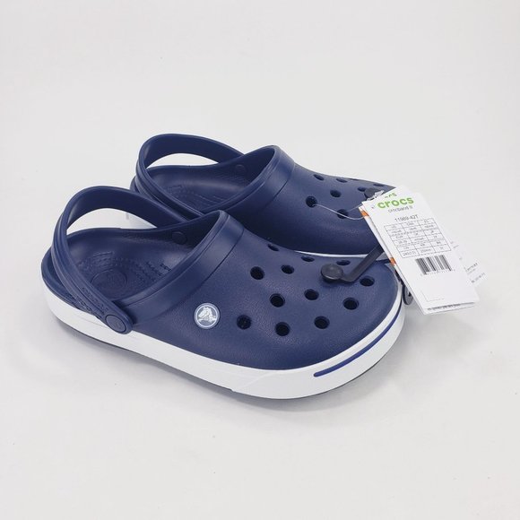 CROCS | Shoes | New Crocs Crocband Ii Clogs Navy Bluewhite Slip On Sandal Us M6w8 198942t | Poshmark